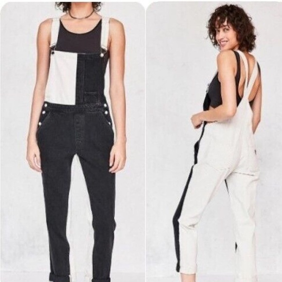 Guess | Jeans | Guess Black White Retro Two Tone Overalls Triangle Logo ...